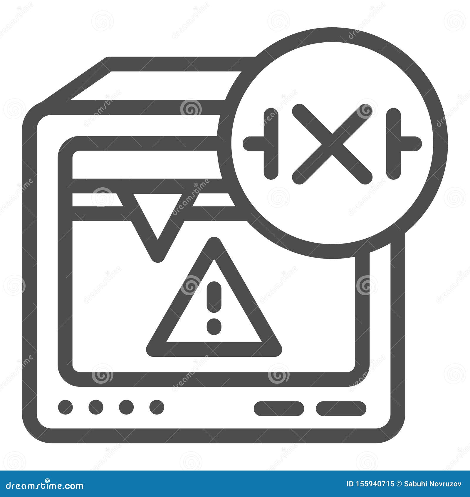 3D Printer Warning Line Icon. Error Printing Vector Illustration ...