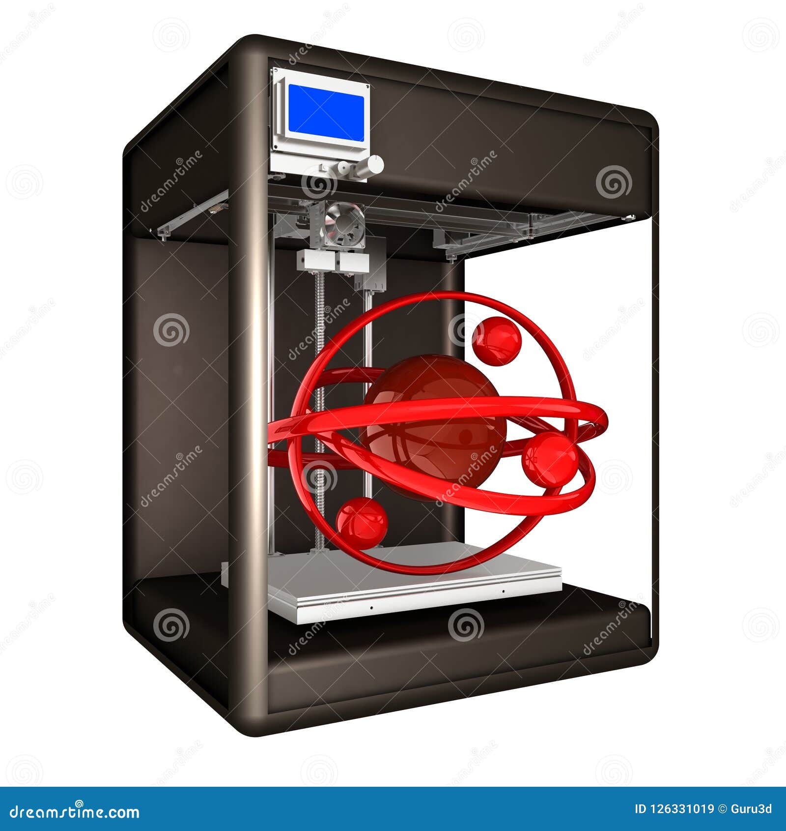 3d Printer during Work on the Atom. Scientific High Technology C Stock ...