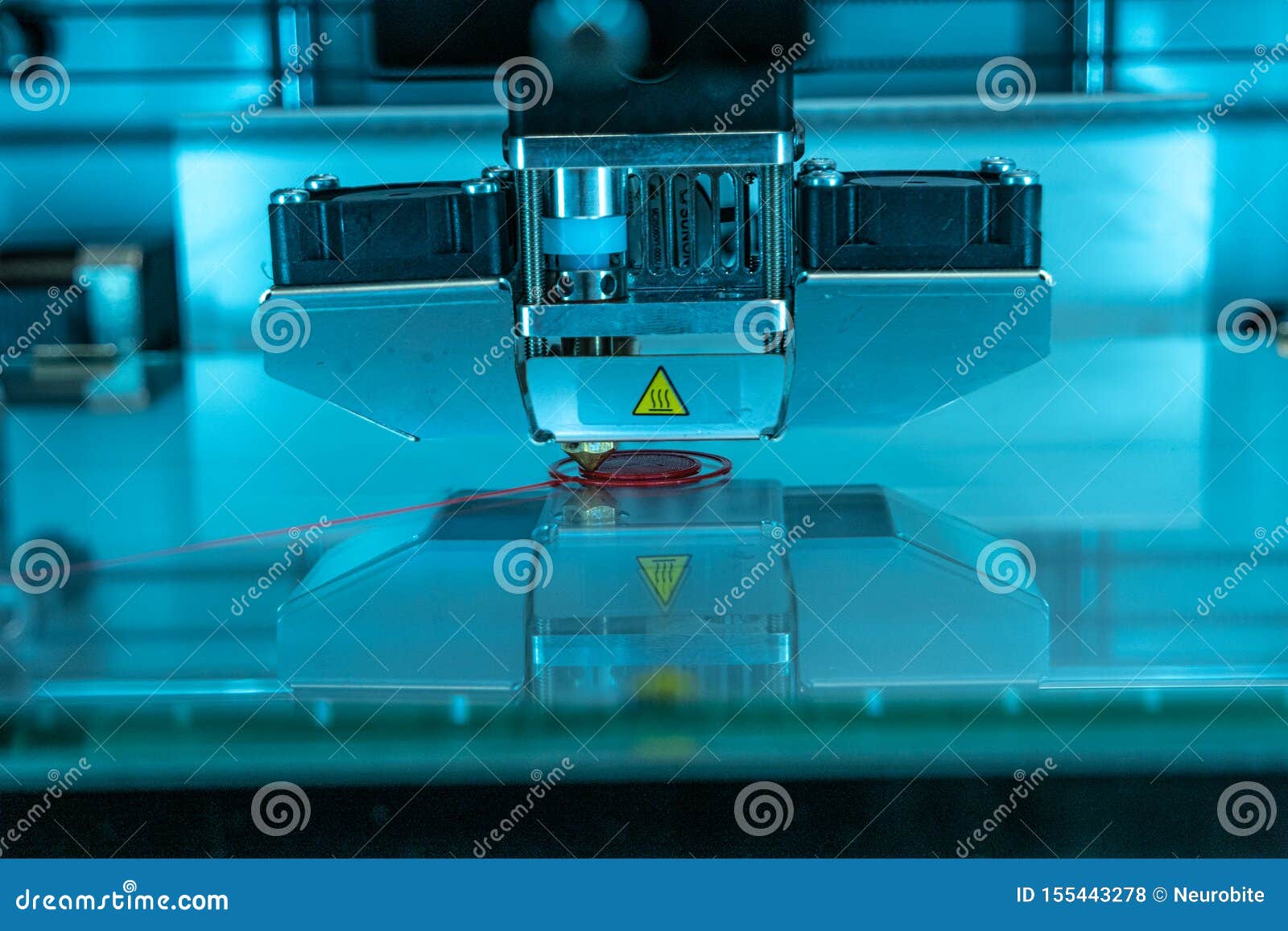 3D Printer at Work Building a Plastic Prototype for Science in Research ...