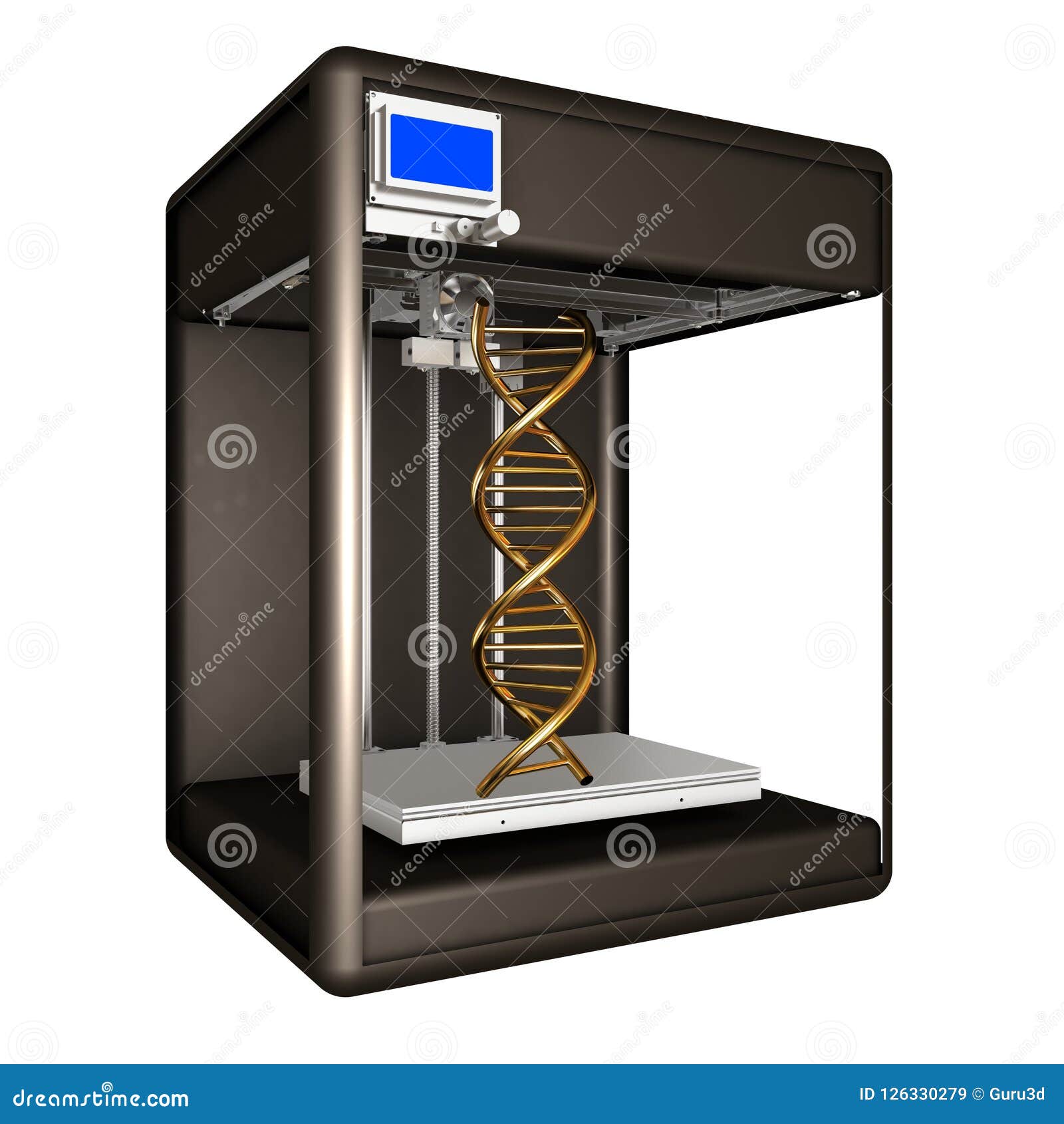 3d Printer during Work on the New DNA Molecule. 3d Illustration Stock ...