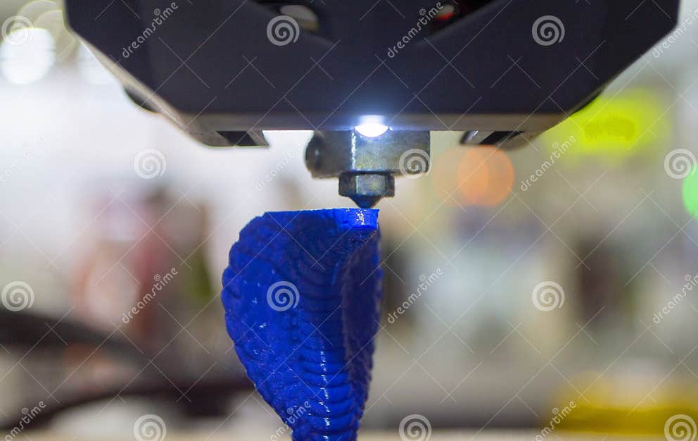 3D Printer Working Close-up 3D Printer Prints a Model from Molten ...