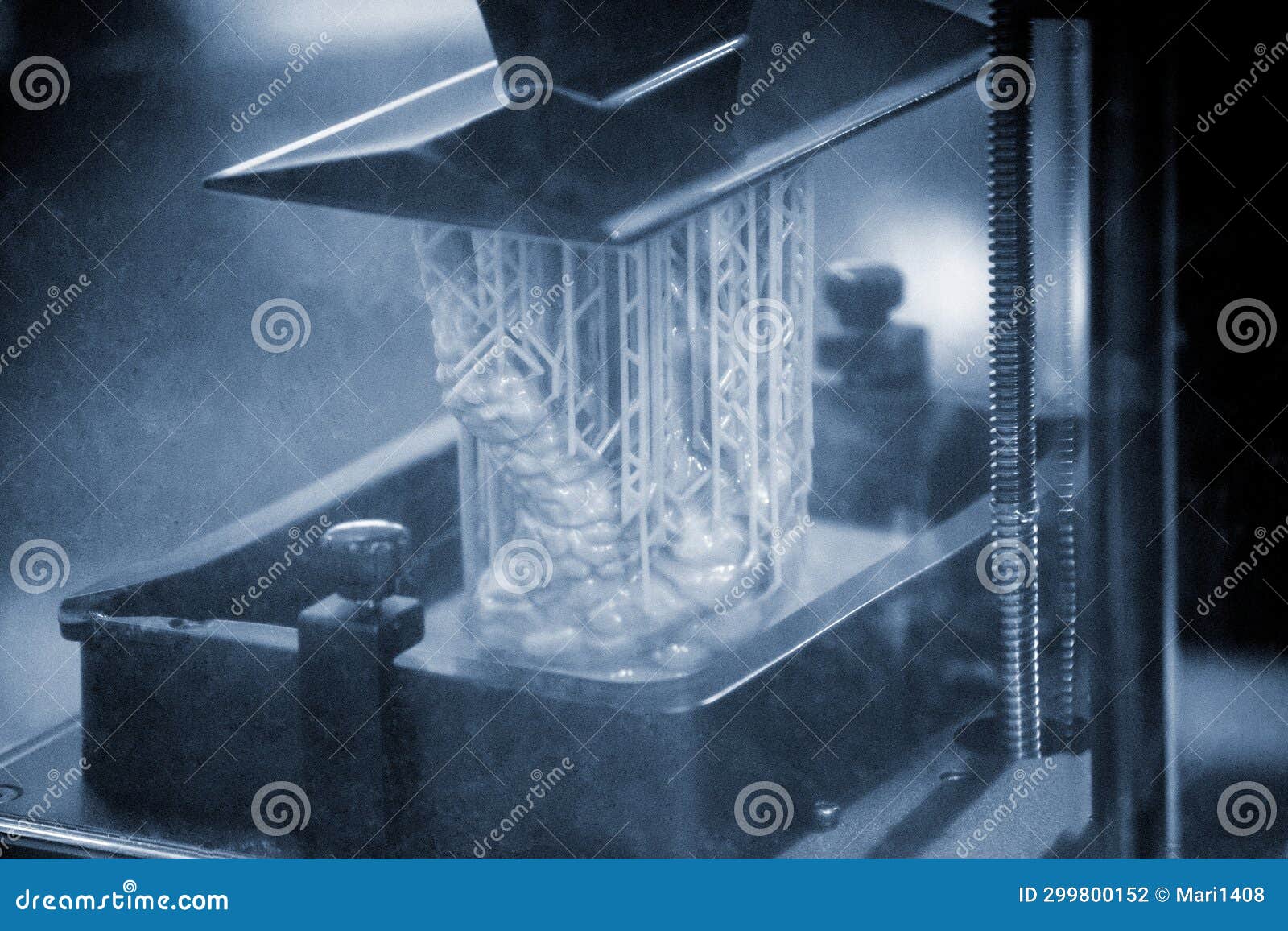 3D Printer Working Process 3D Printing Stereolithography Photopolymerization SLA Stock Photo ...