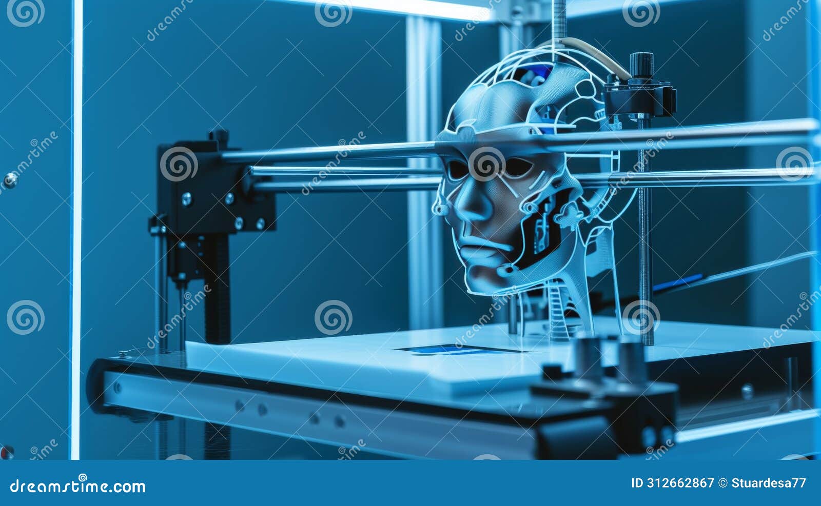 3D Printing Artificial Intelligence Concept Stock Illustration ...