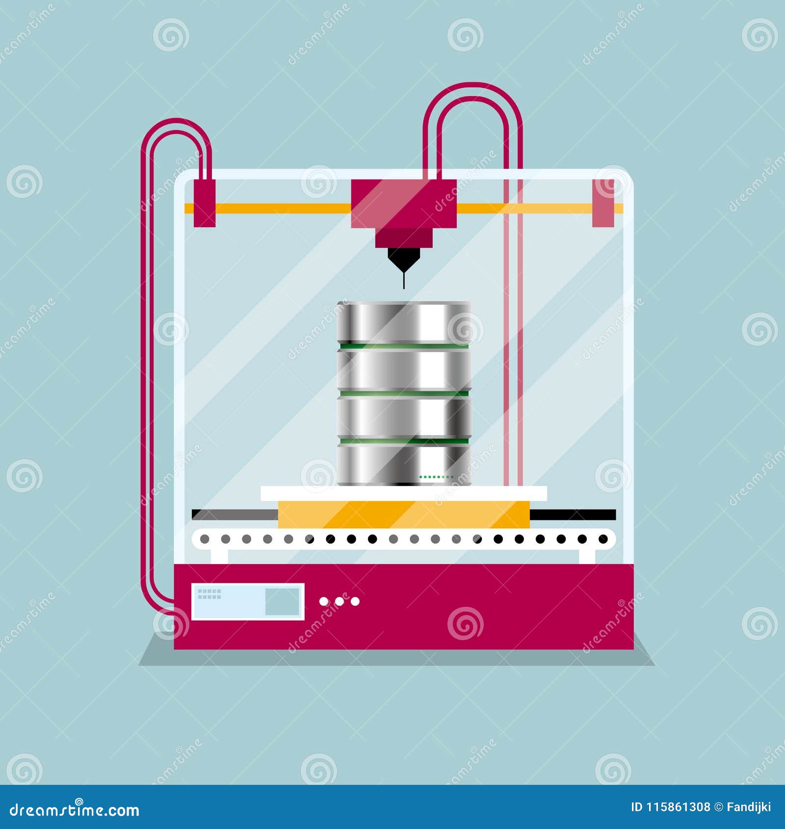 3D Printing a Hard Disk Model, the Concept of Rapid Prototyping. Stock ...
