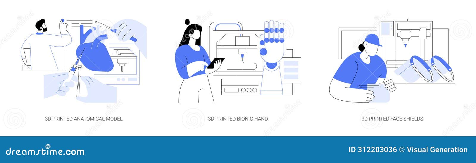 3D Printed Bionic Hand Isolated Cartoon Vector Illustrations ... 3D Printed Bionic Hand Isolated Cartoon Vector Illustrations ...