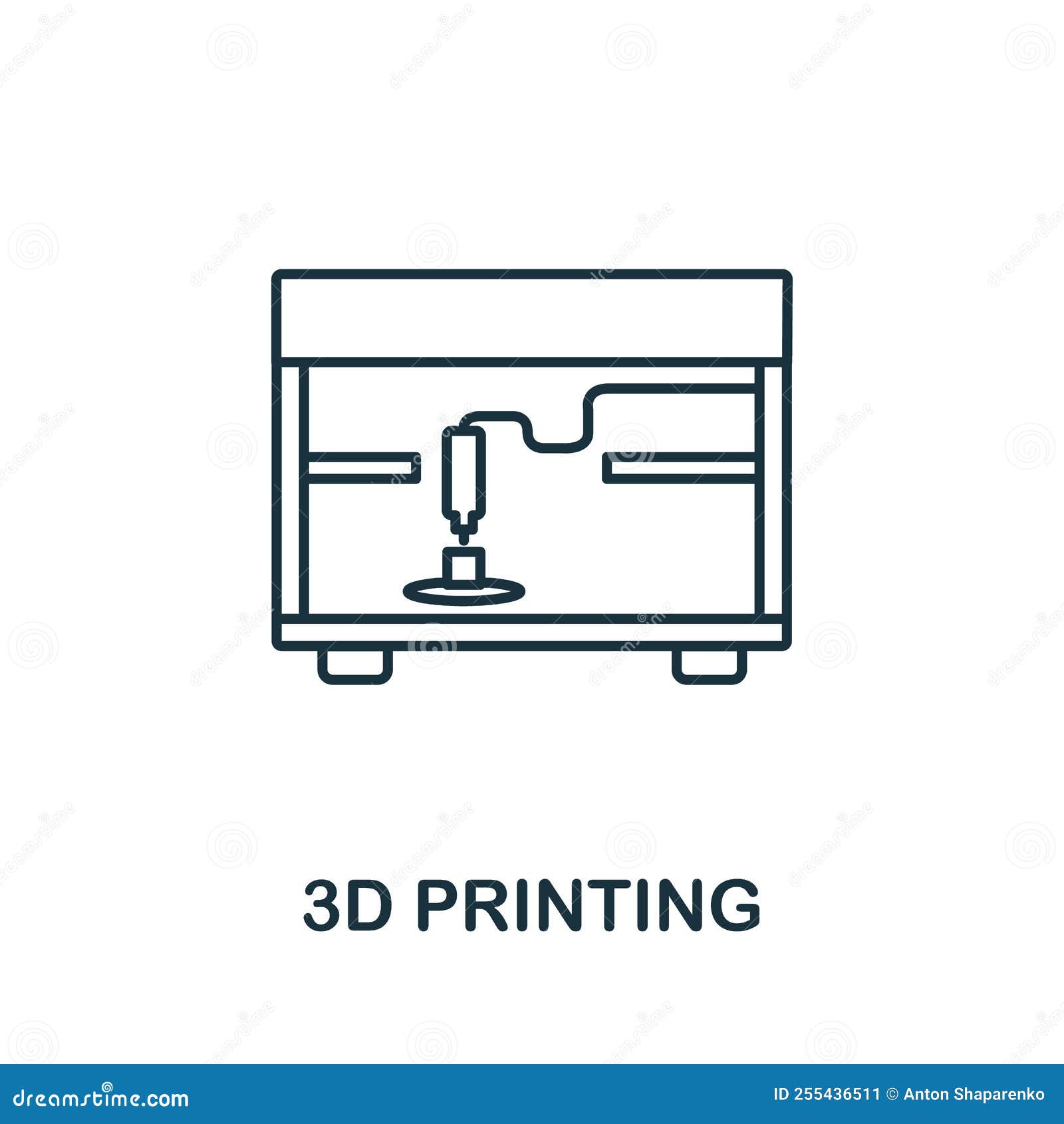 3D Printing Icon. Simple Element from Technology Collection. Line 3D ...