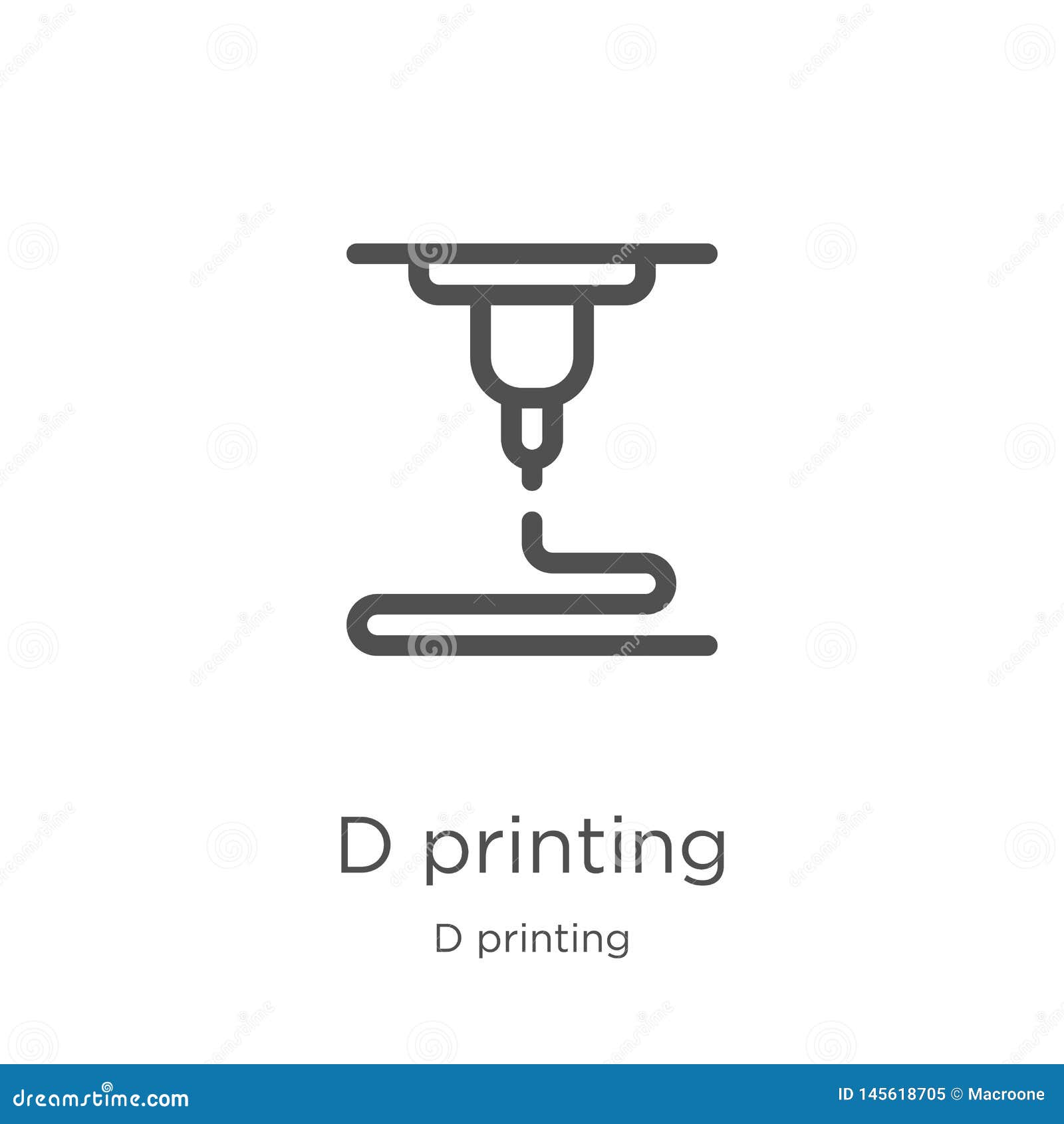 D Printing Icon Vector from D Printing Collection. Thin Line D Printing ...
