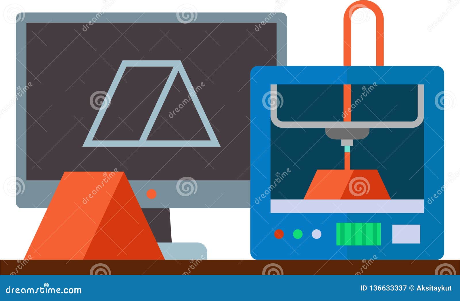 3d printing illustration stock illustration. Illustration of processes ...
