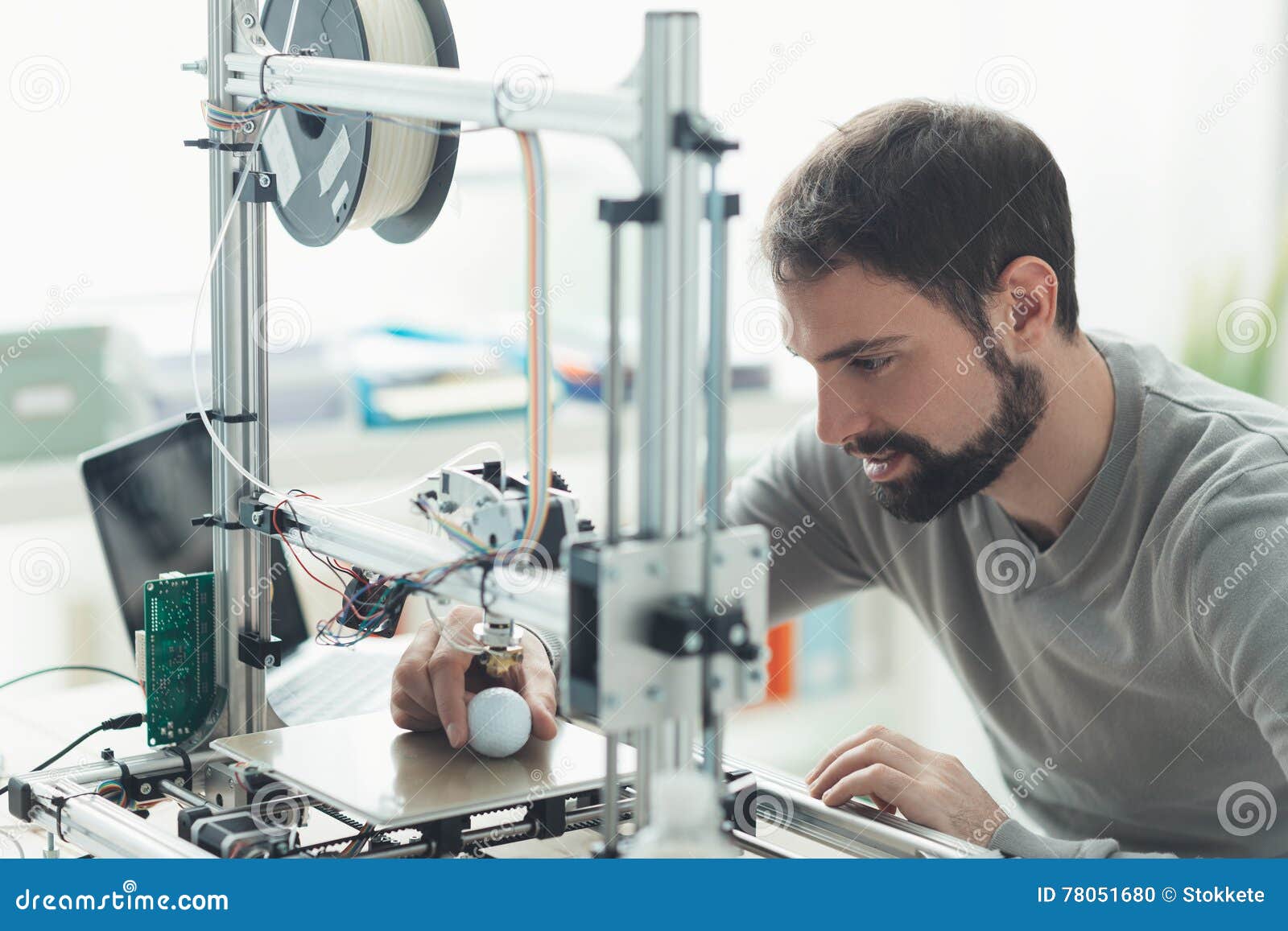 3D Printing in the Laboratory Stock Photo - Image of engineer ...