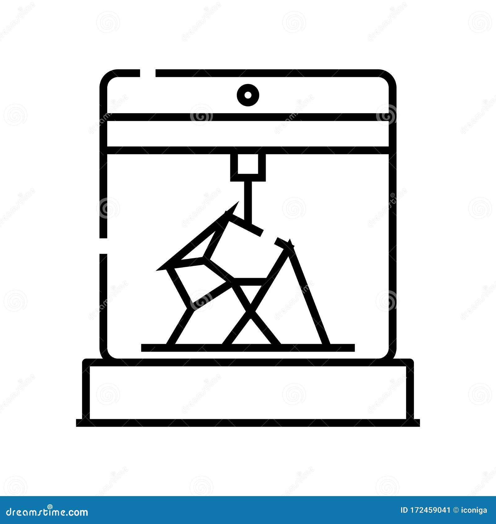 3d Printing Line Icon. 3d Printing Concept Outline Vector, Symbol, Sign ...