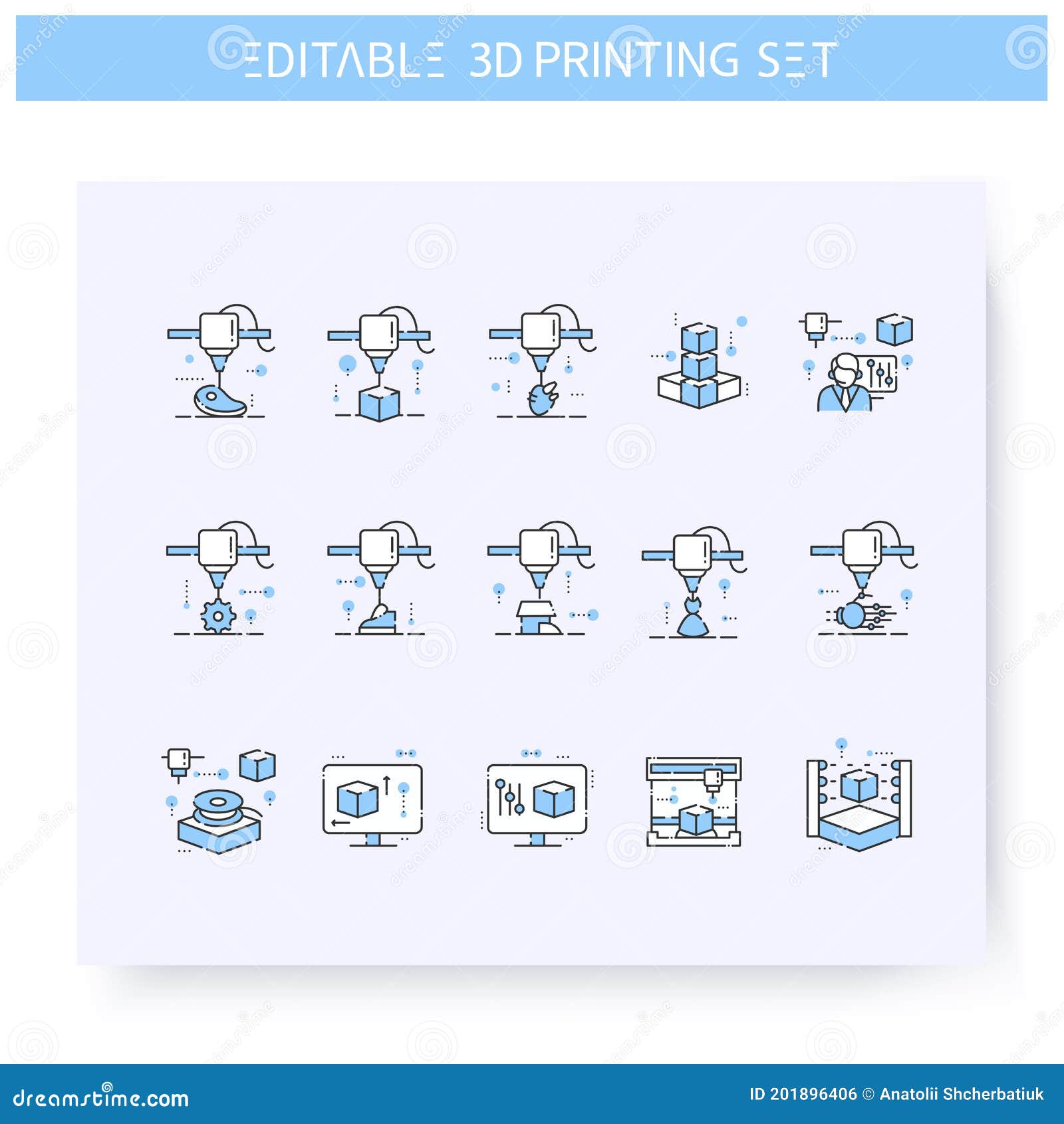 Process Of Additive Manufacturing And 3D Printing Stages Outline ...