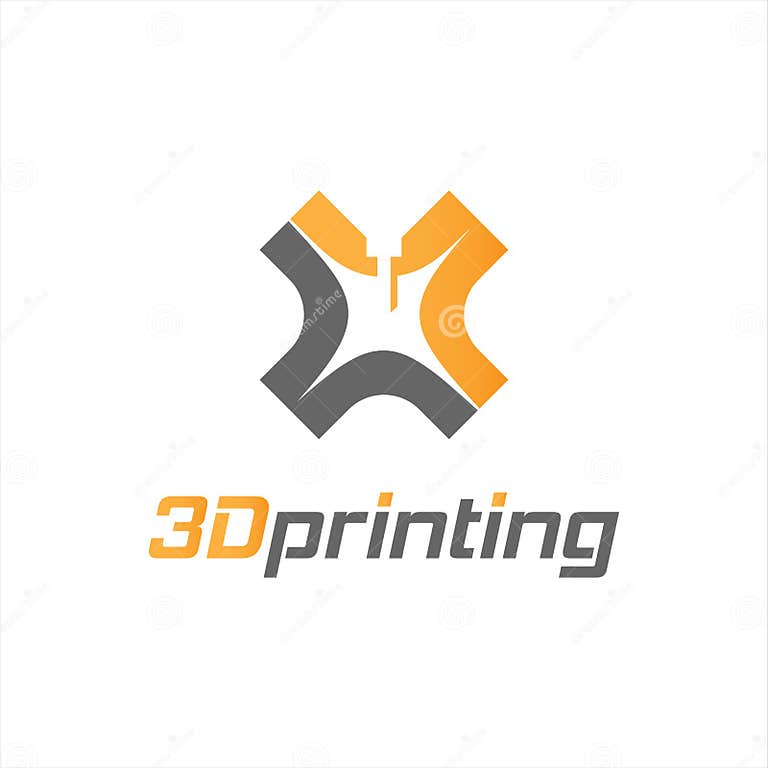 3D Printing Logo Design Industry and Technology Vector Stock Vector ...