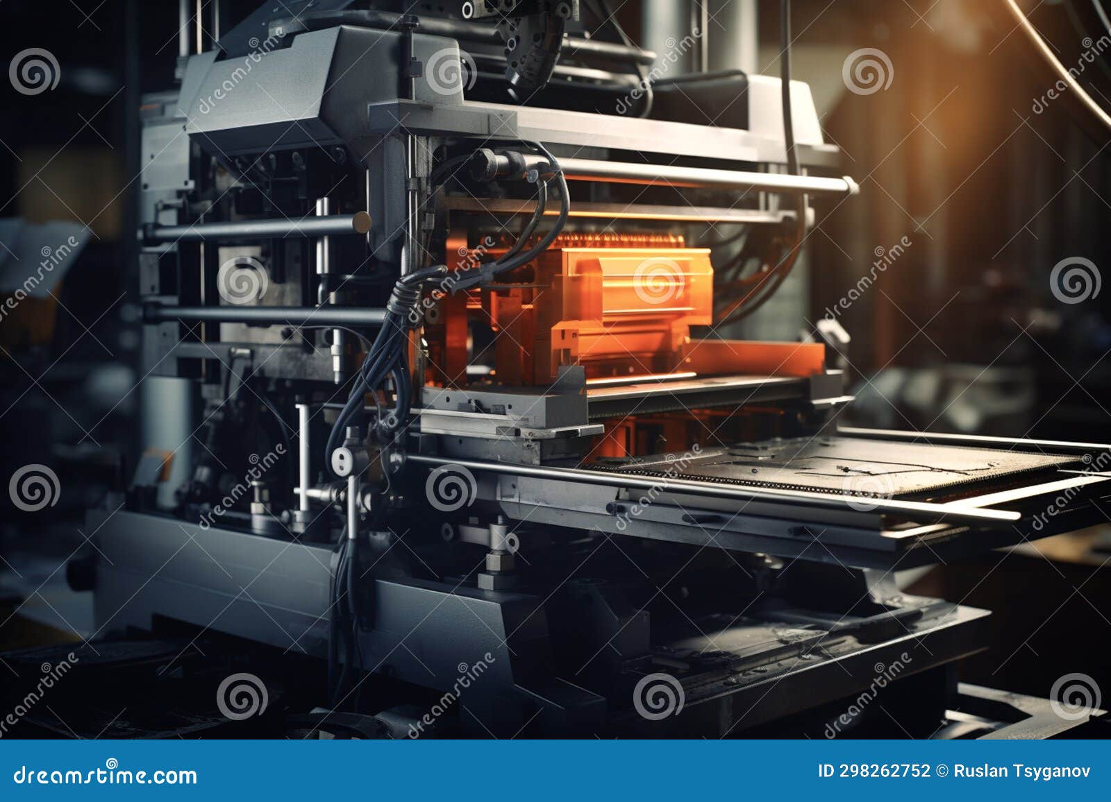 3D Printing Press Machine during Work, Illustration. Generative AI ...