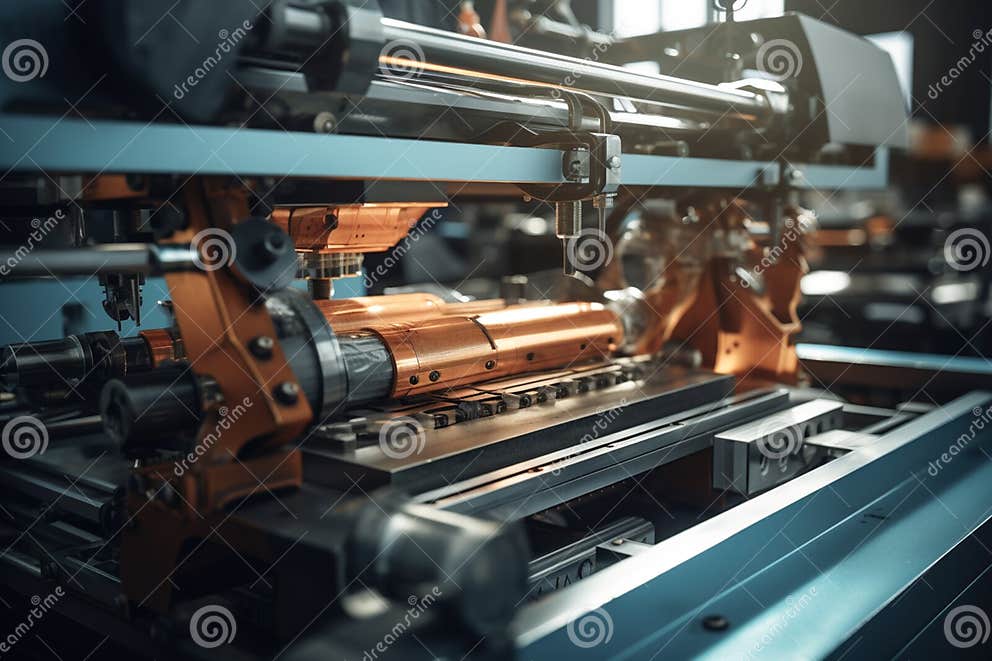3D Printing Press Machine during Work, Illustration. Generative AI ...