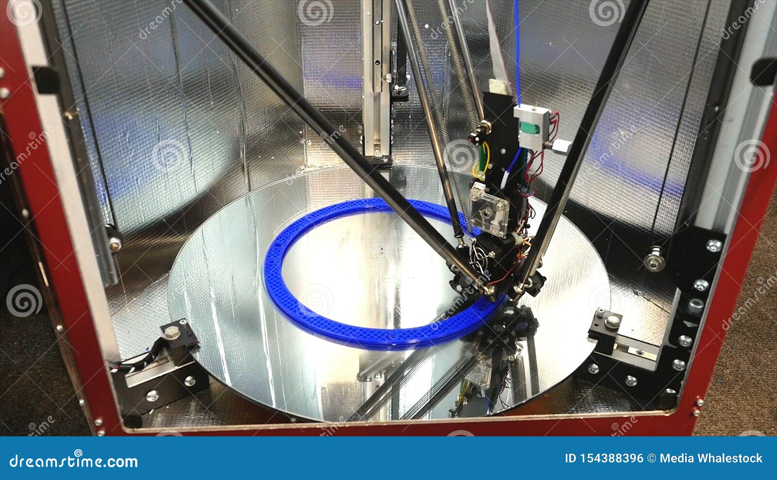 3d Printing Printer Bright Model Close-up. Media. Automatic 3D Printer ...