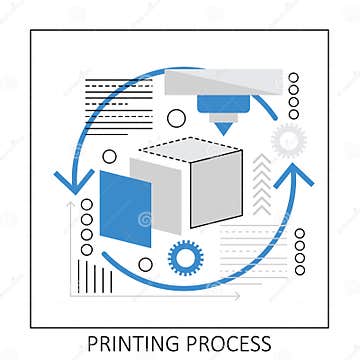 3d printing process stock vector. Illustration of device - 268139675