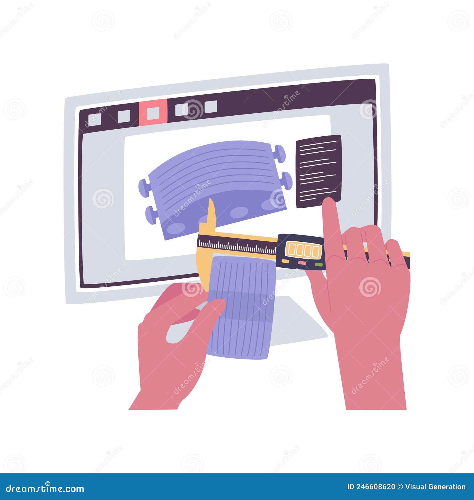 3D Printing Prototyping Isolated Cartoon Vector Illustrations. Stock ...