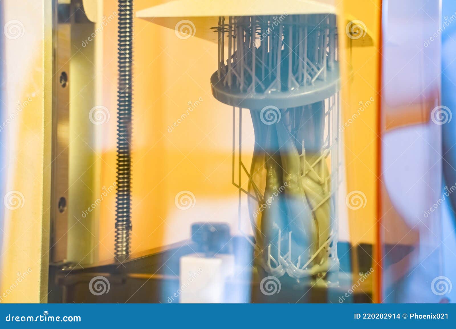 Resin 3D Printing, SLA Build Bottom Up View Royalty-Free Stock Photo ...