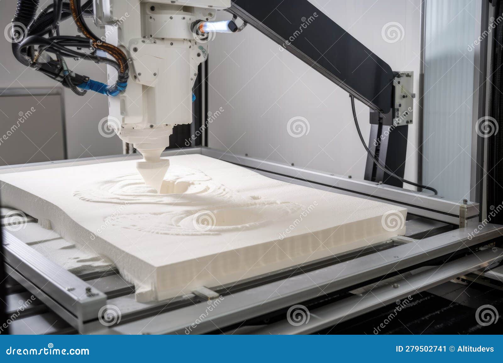 3d Printing Robot Depositing Layer of Material Onto 3d Printing Bed ...