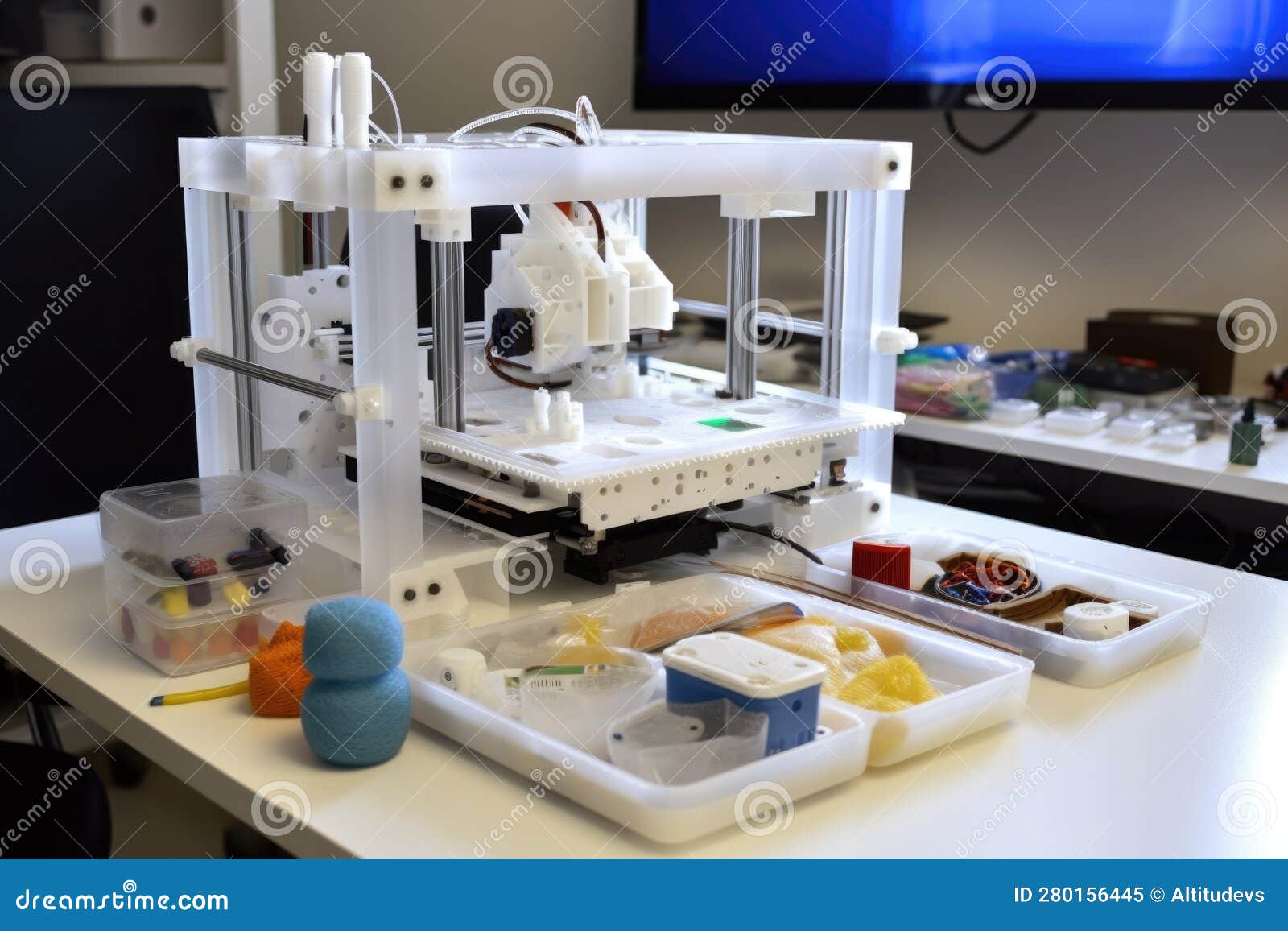 3d Printing Robot In Mid-print, Extruding Filament In Intricate Pattern ...