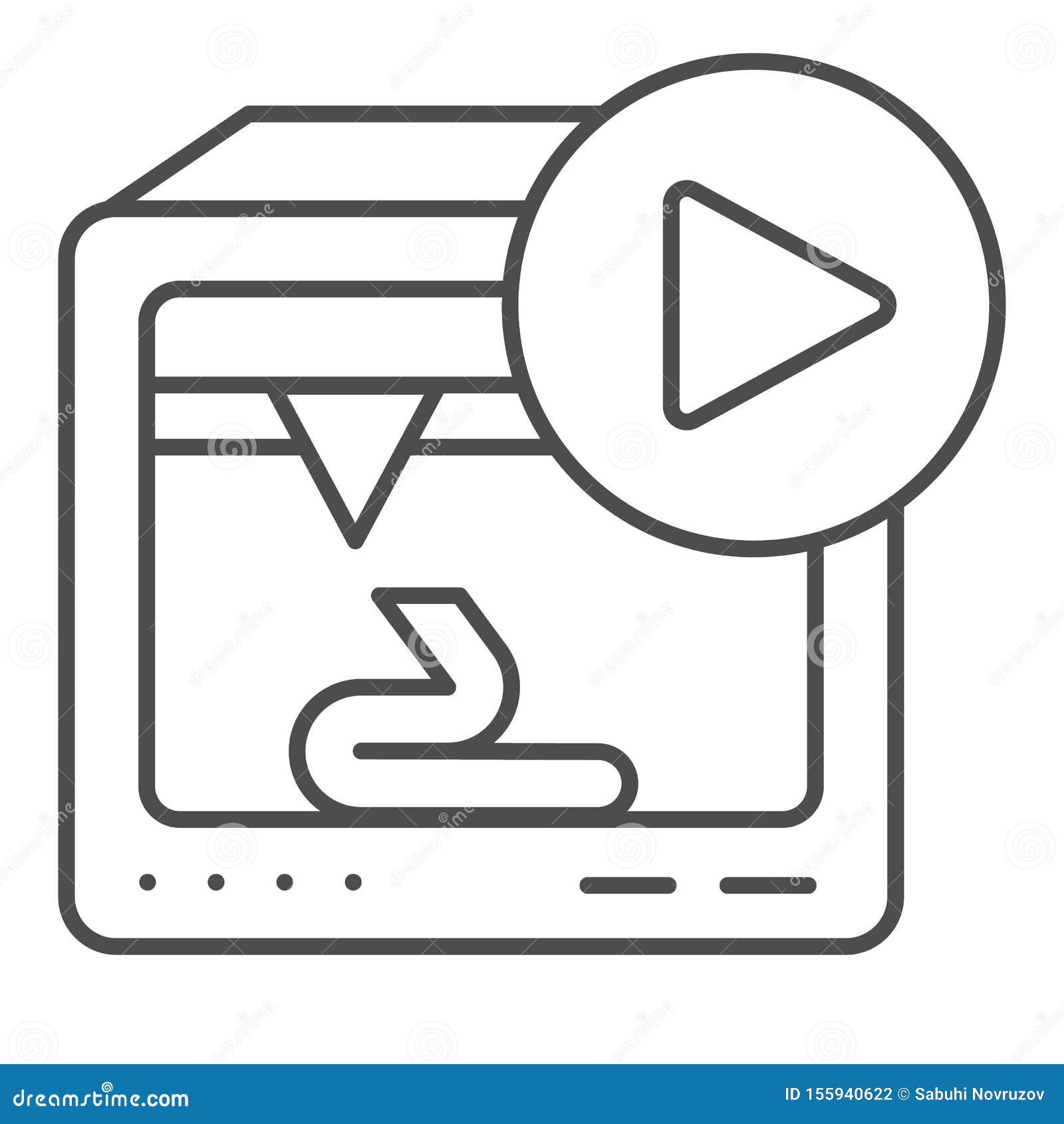 3d Printing Start Thin Line Icon. Start Printer Button Vector ...