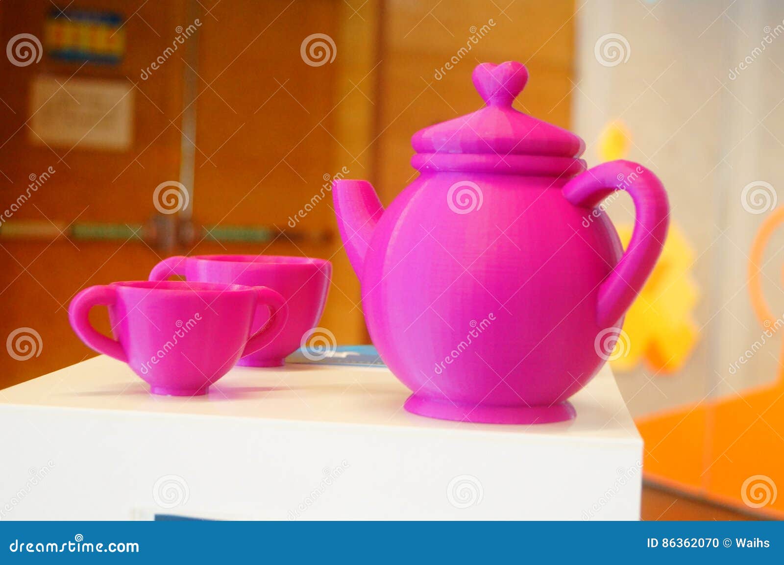 3D printing tea set stock photo. Image of close, equipment - 86362070