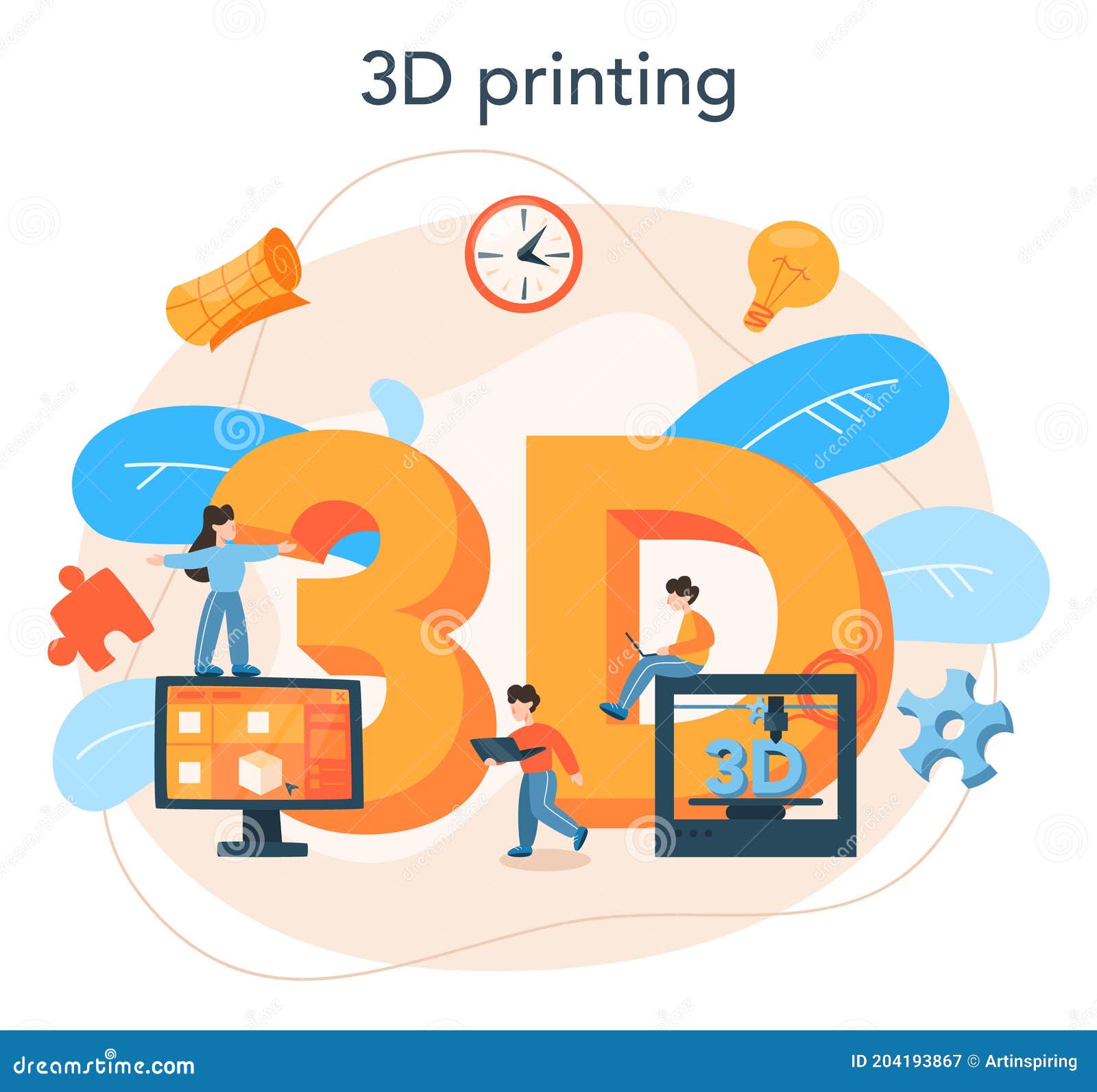 Engineer Printing Detail On 3d Printer, Using Revolutionary Technology ...