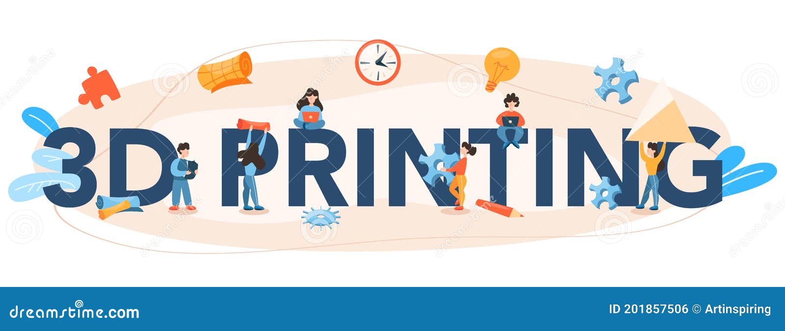 3D Printing Technology Typographic Header. 3D Printer Equipment Stock ...