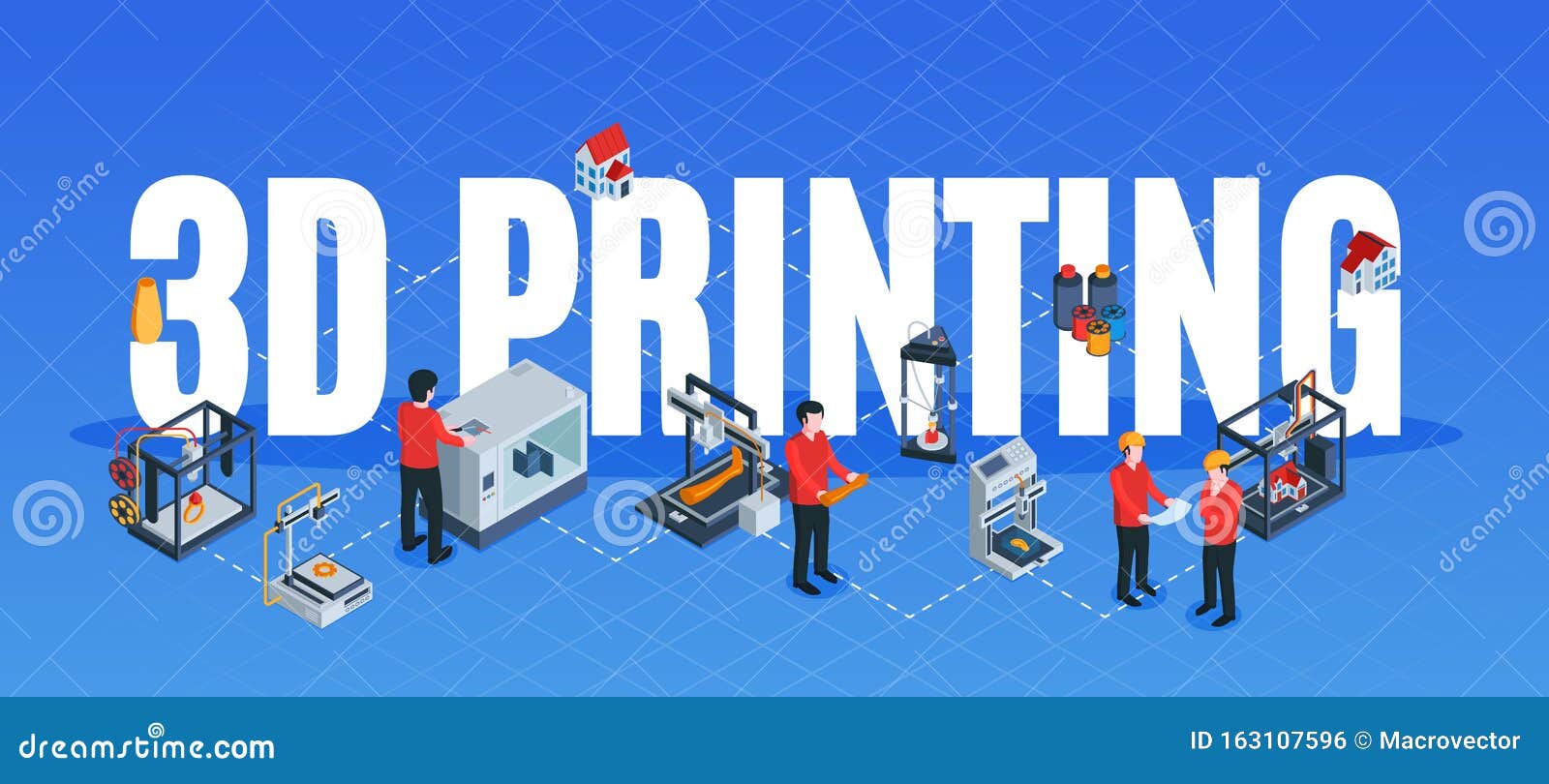 3D Printing Text Composition Stock Vector - Illustration of modeling ...