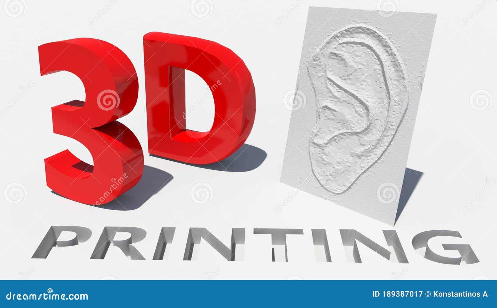 3d Printing Text Letters Background - 3d Rendeering Stock Illustration ...