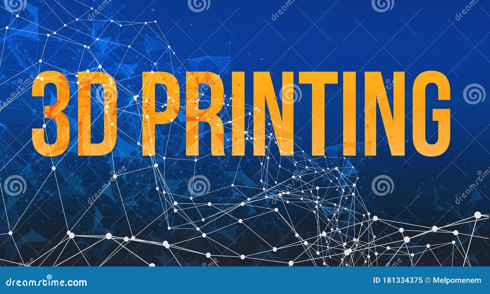 3D Printing Theme with Abstract Network Lines Stock Illustration ...