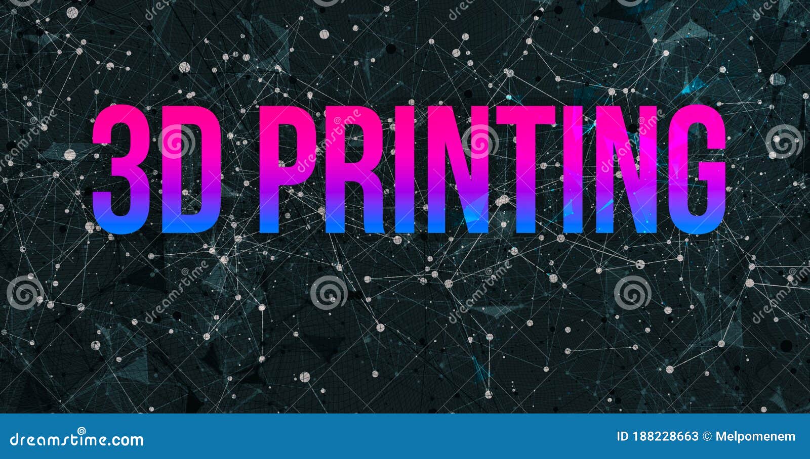 3D Printing Theme with Abstract Network Patterns Stock Illustration ...