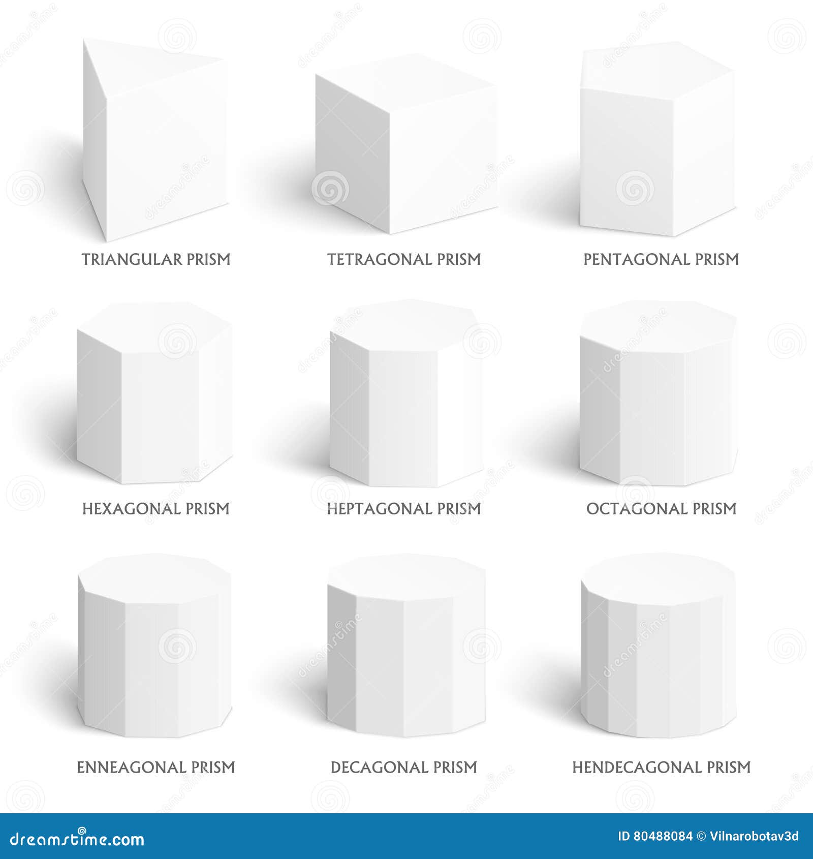 3d Prisms Template. Realistic with Shadow Stock Vector - Illustration ...