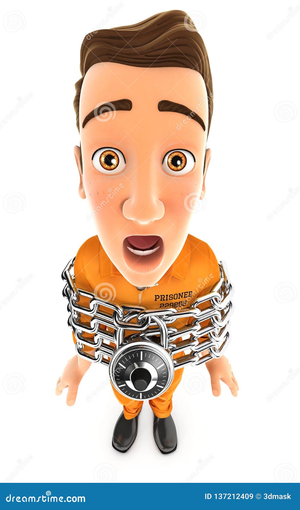 3d Prisoner Chained And Looking Camera Royalty-Free Cartoon ...
