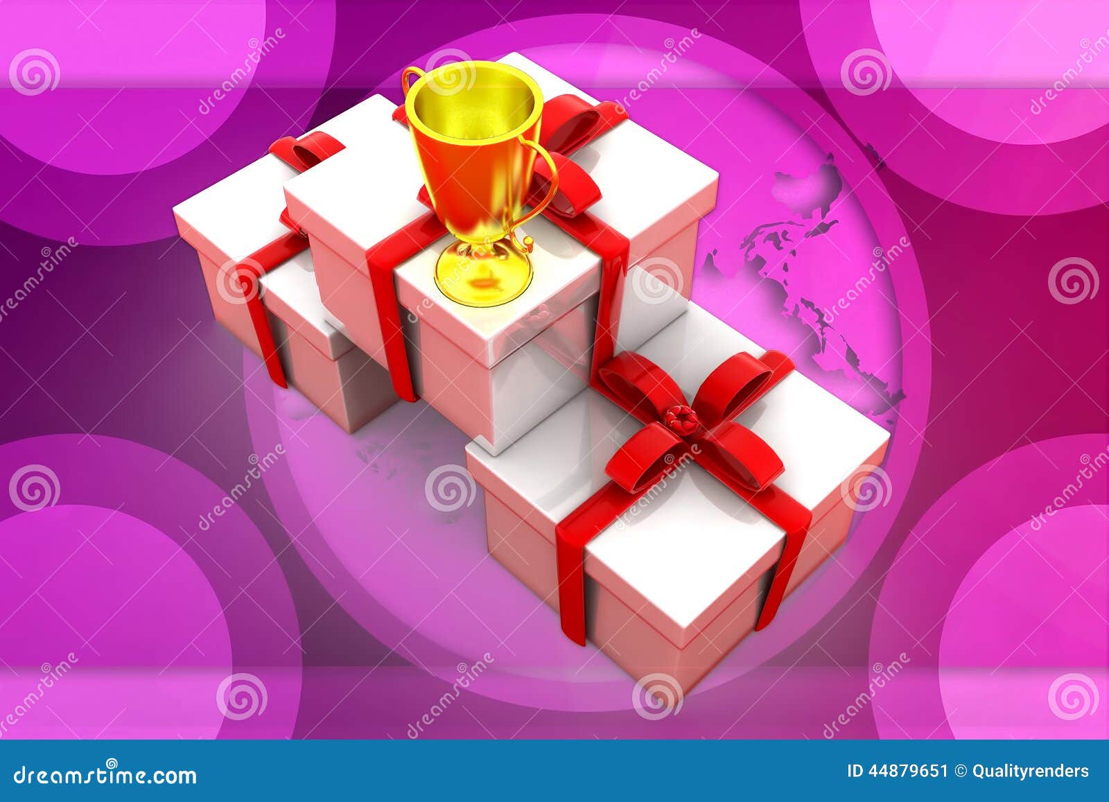 3D prize box illustration stock illustration. Illustration of ribbon ...