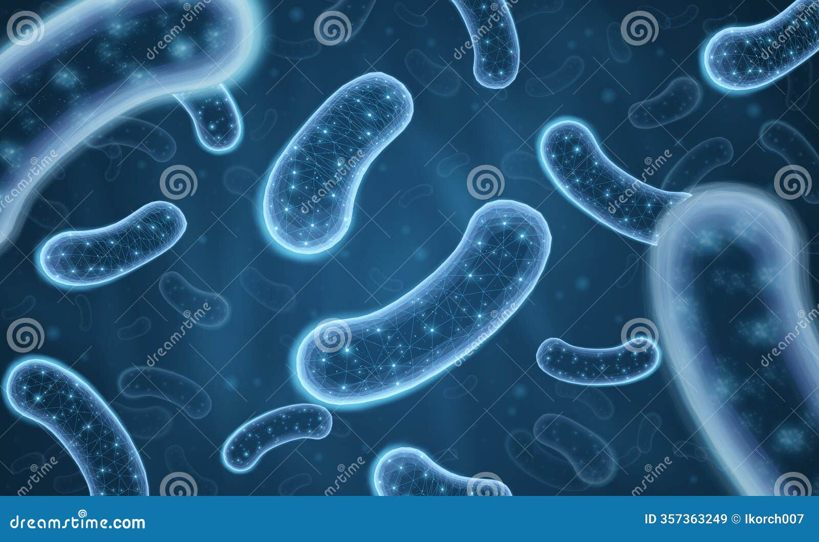 3d Probiotic Bacteria. Microbiome Flora, Lactobacillus Acidophilus ...