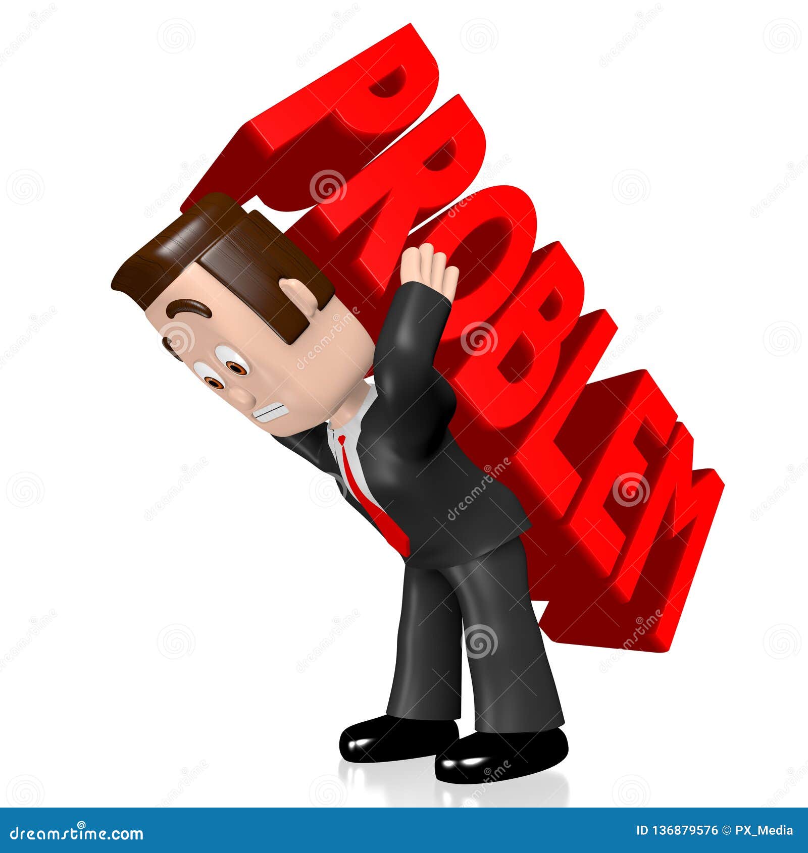 3D Businessman, Red Word - Problem Stock Illustration - Illustration of ...