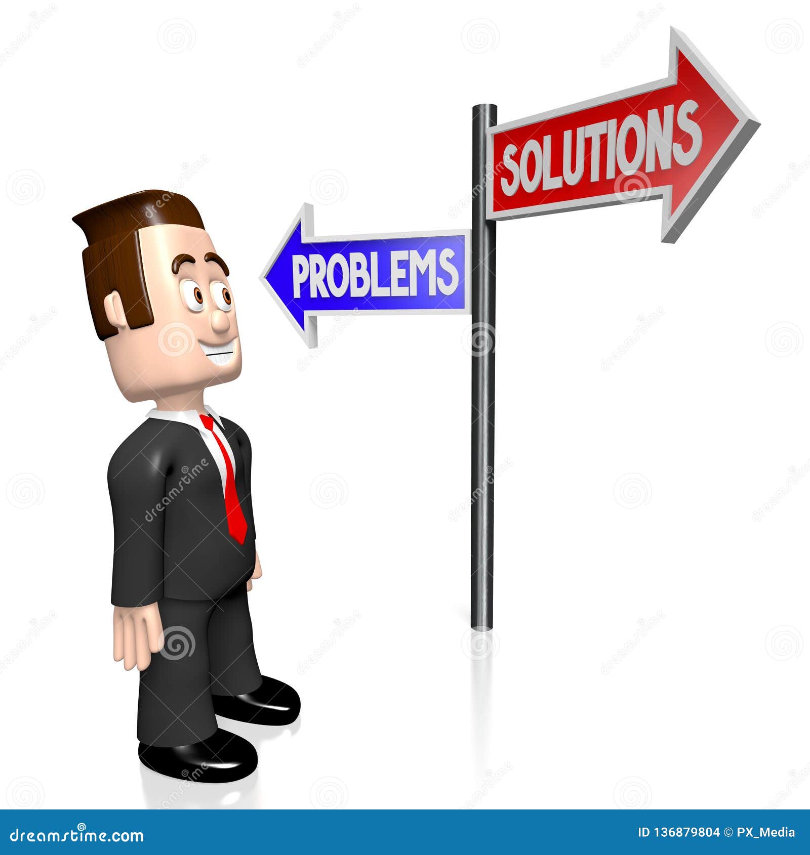 3D Problems and Solution Concept Stock Illustration - Illustration of ...