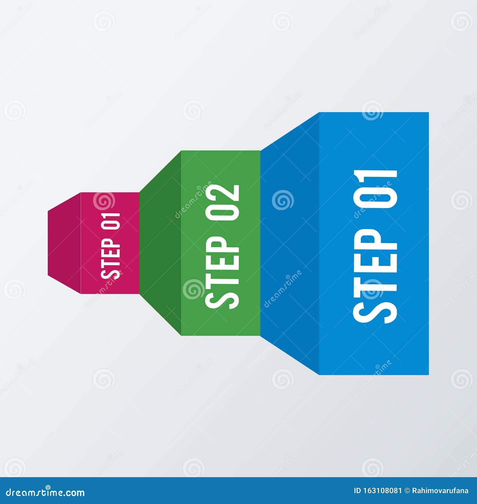 3D Process Infographic Template Design. Business Concept Infograph with ...