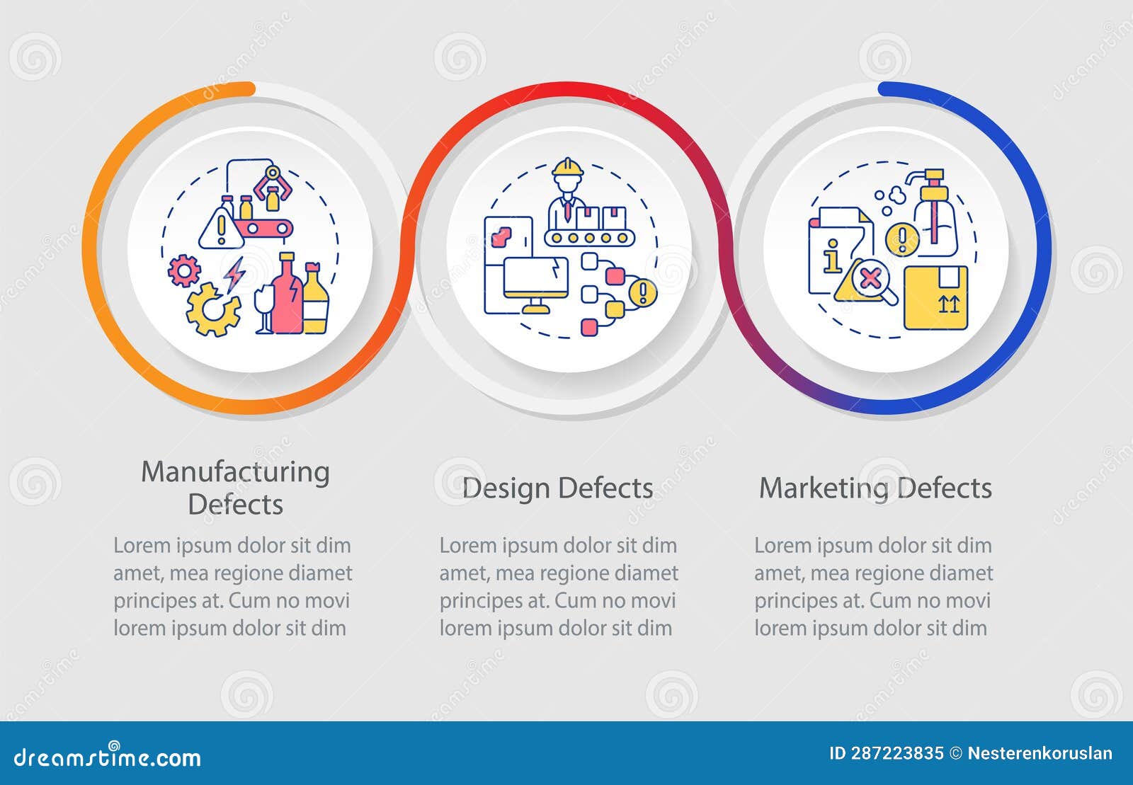 Multicolor Product Liability Layout with Linear Icons Stock ...