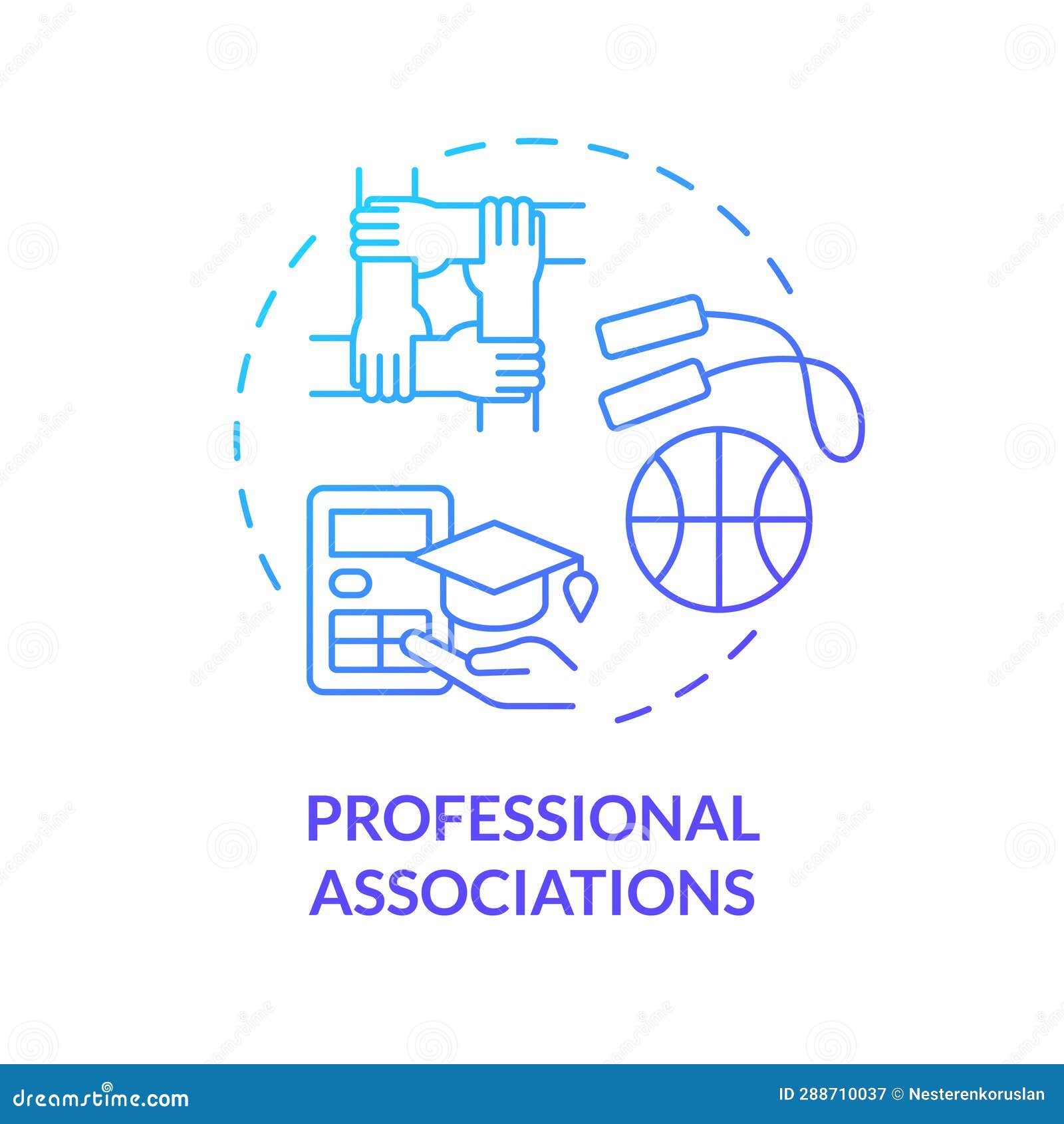 2D Professional Associations Gradient Thin Line Icon Concept Stock ...