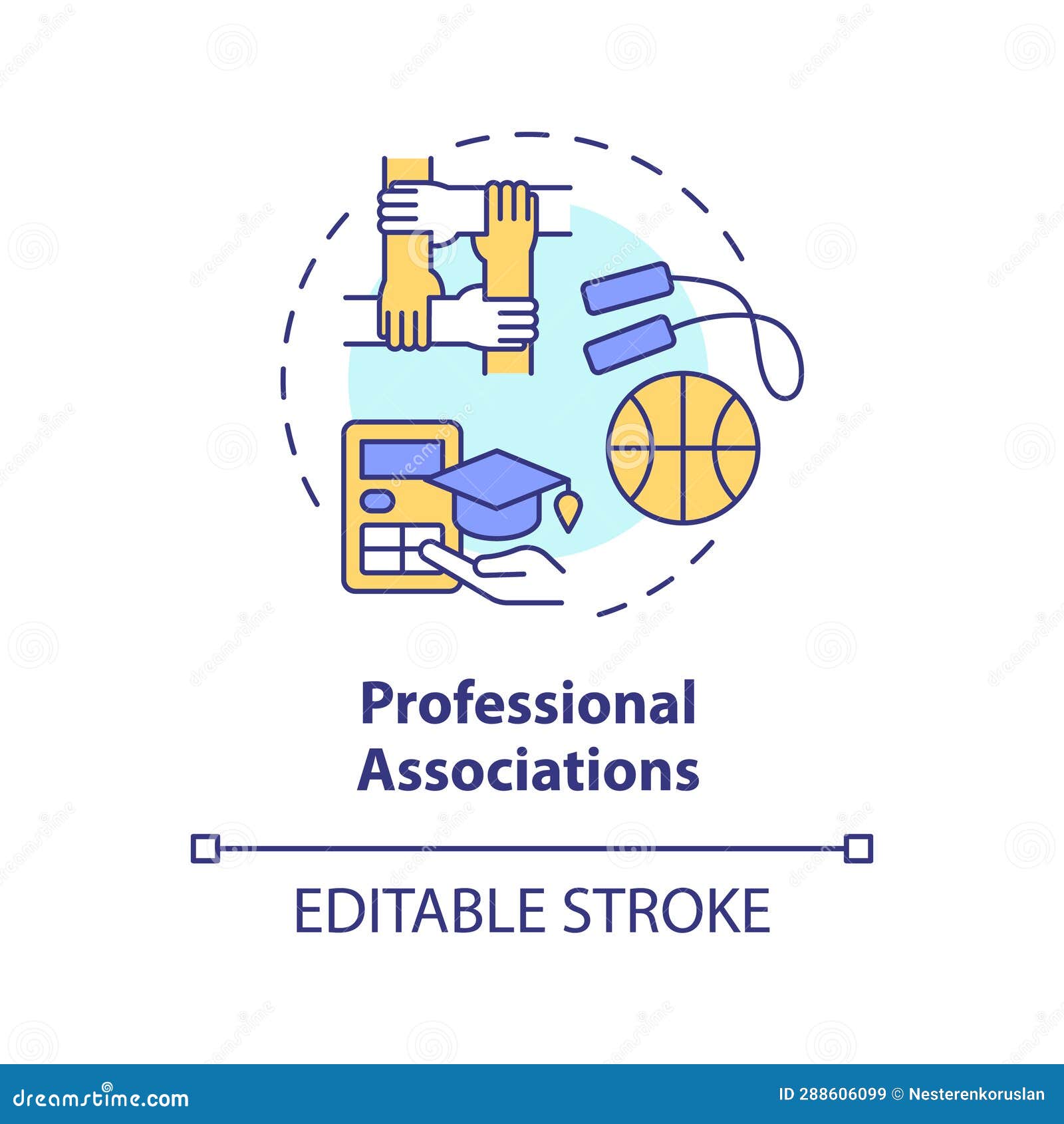 2D Professional Associations Line Icon Concept Stock Vector ...