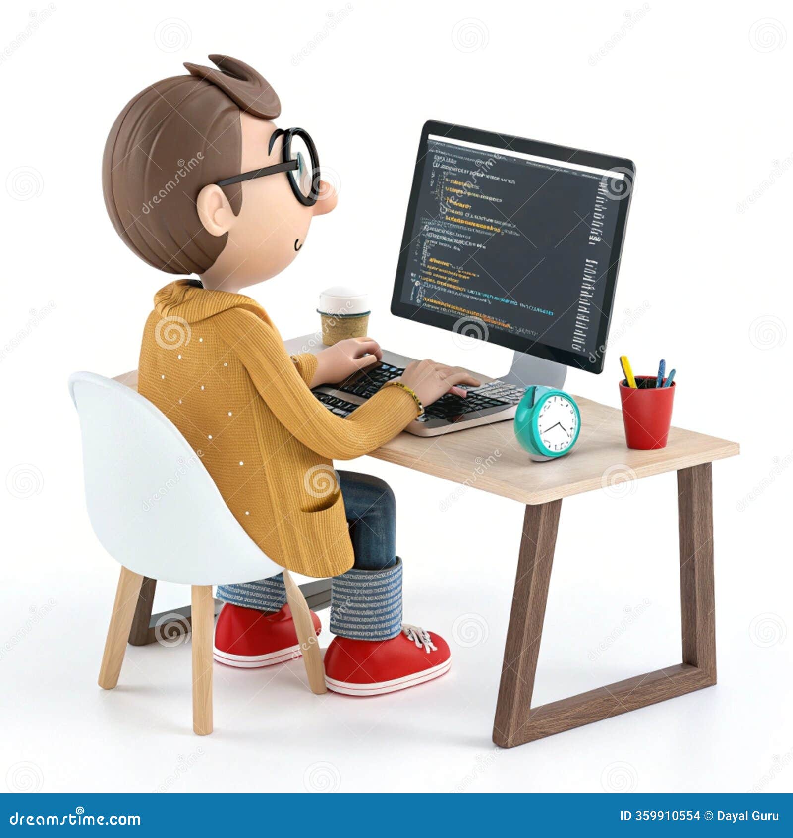 Programmer Cartoon Character 120364819