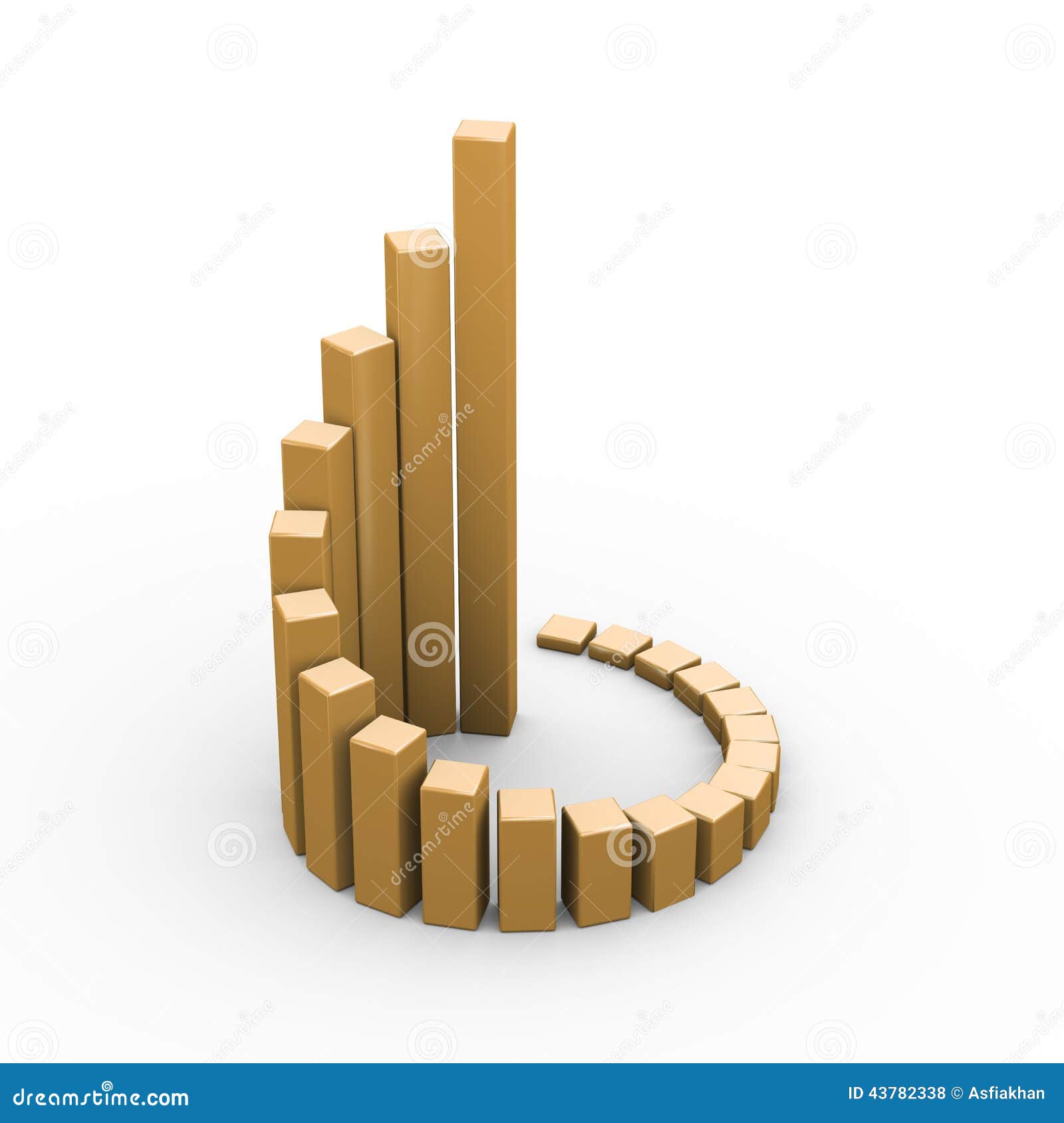 3d Progress Growth Business Chart Stock Illustration - Illustration of ...