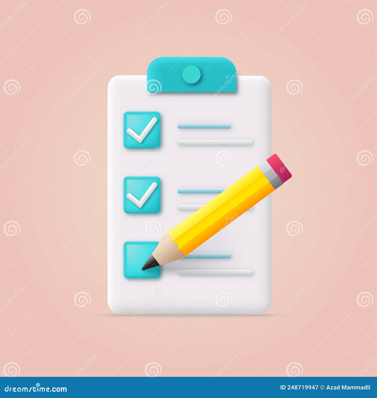 3d Project Plan.Task Management Check List Concept Stock Vector ...
