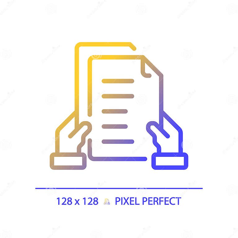 2D Proposal Letter Thin Linear Gradient Icon Stock Vector - Illustration of design, objective ...