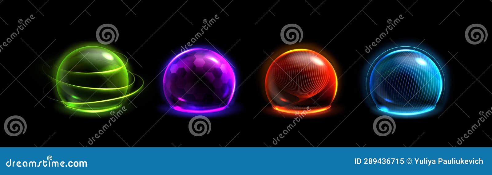 3d Protect Force Bubble and Shield Sphere Effect Stock Vector ...