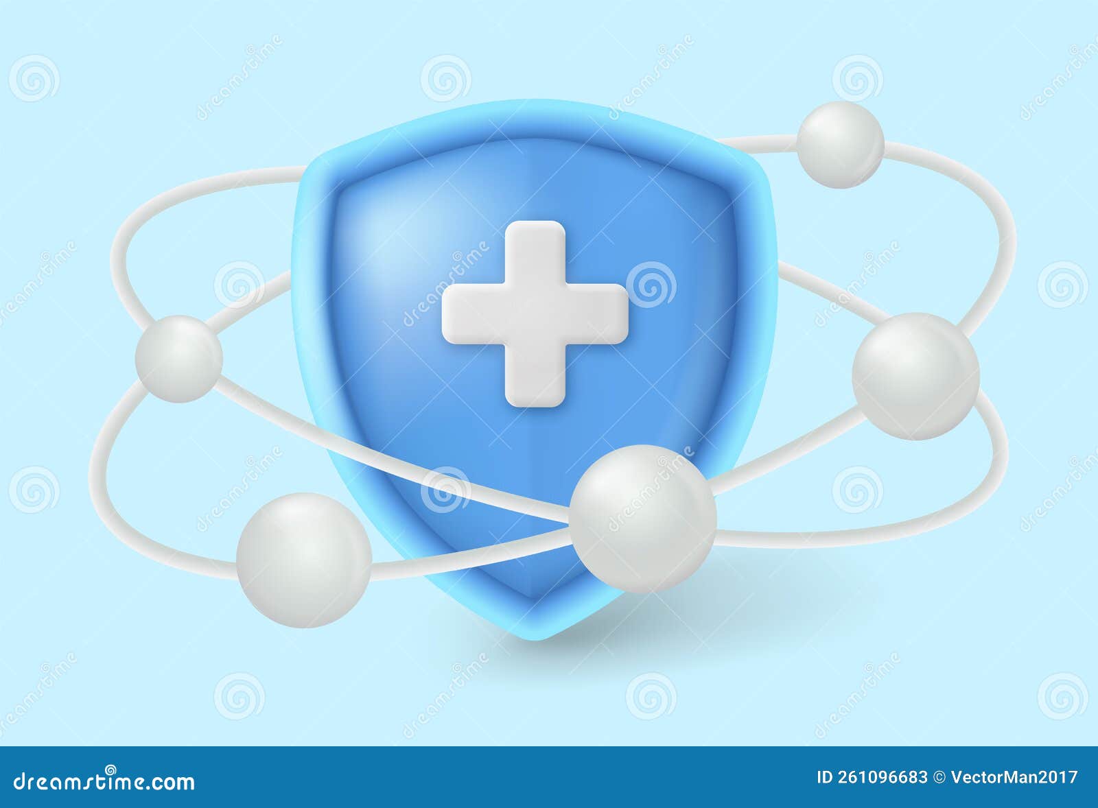 3d Protected Medical Shield Stock Vector - Illustration of concept ...