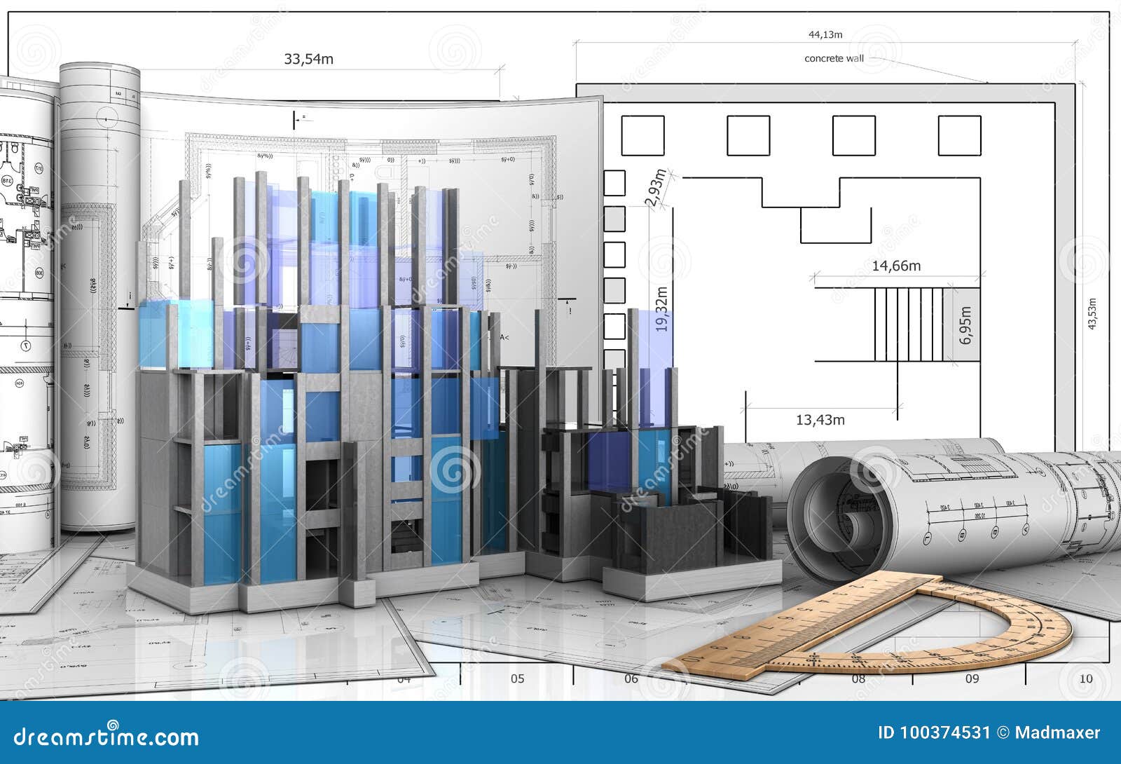 3d protractor stock illustration. Illustration of paper - 100374531