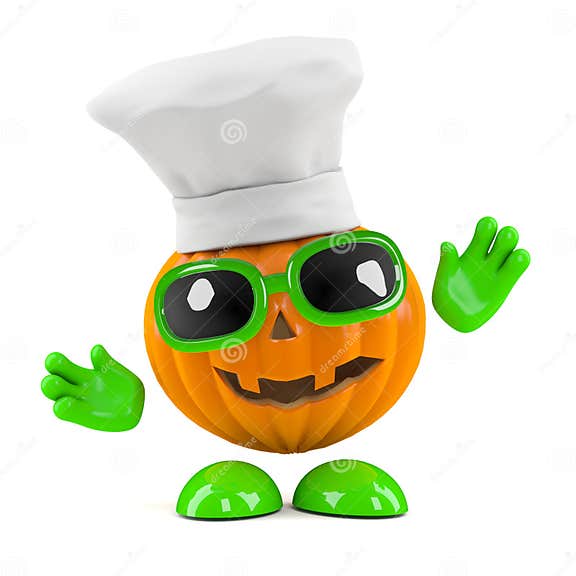 3d Pumpkin chef stock illustration. Illustration of gothic - 40592873